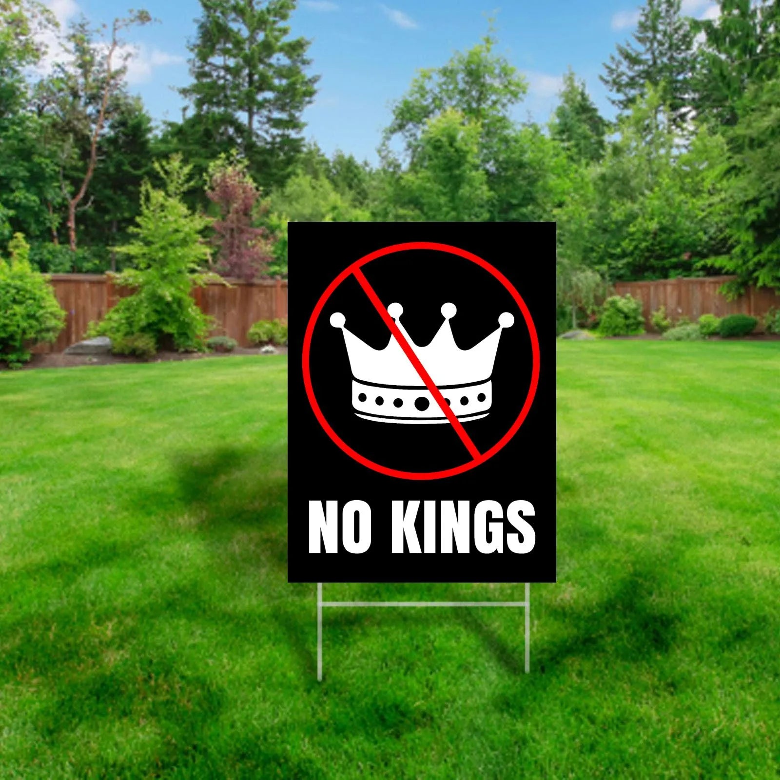 No Kings Yard Sign – Political Lawn Sign – Liberal Lawn